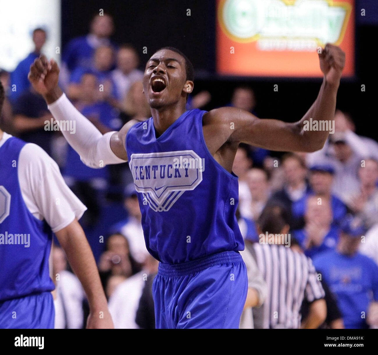 John Wall celelbrated at the end of the Blue-White scrimmage on ...