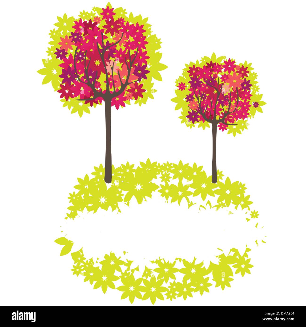Abstract tree, flowers. Vector illustration Stock Vector Image & Art ...