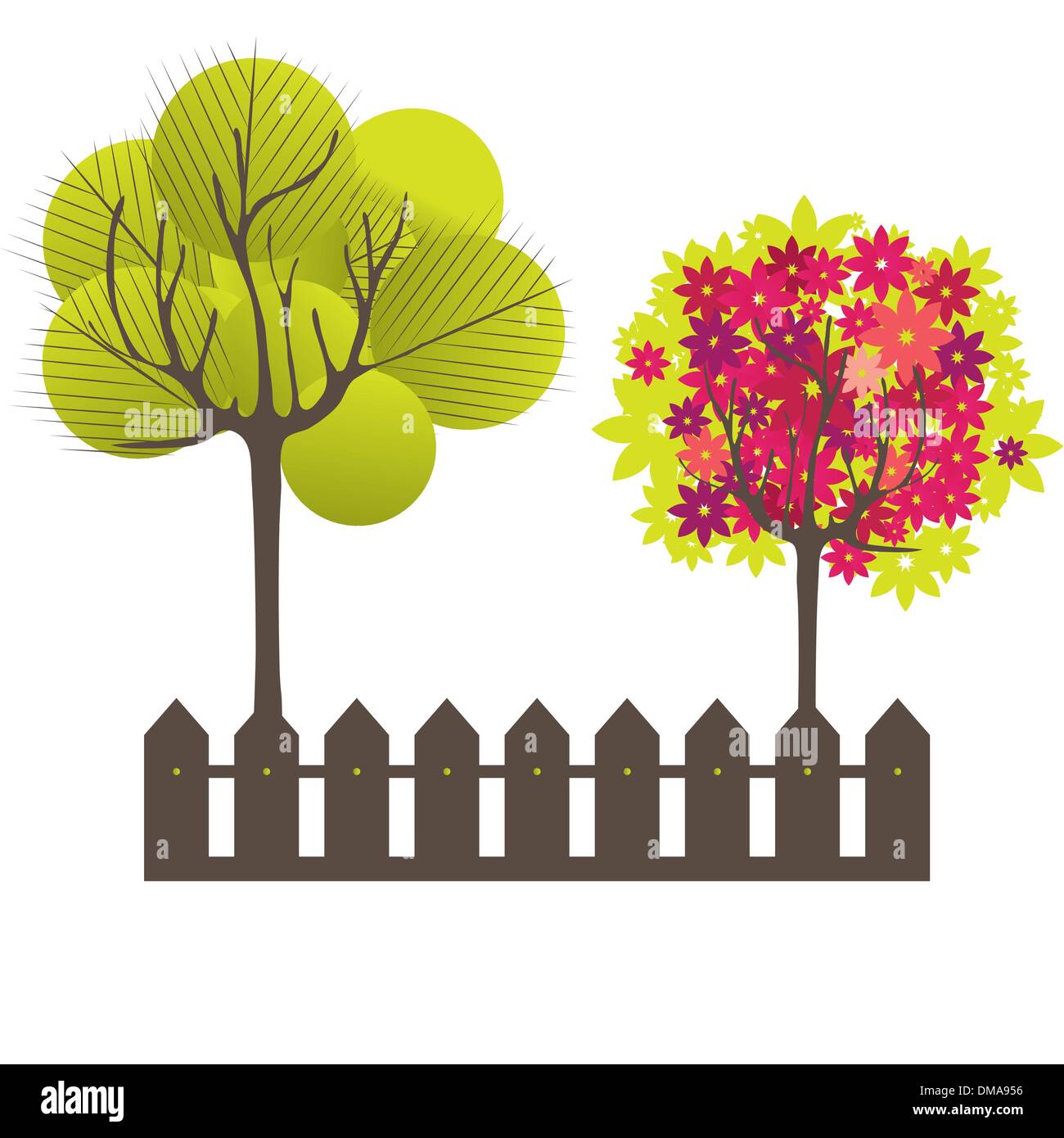 Abstract tree, flowers. Vector illustration Stock Vector Image & Art ...