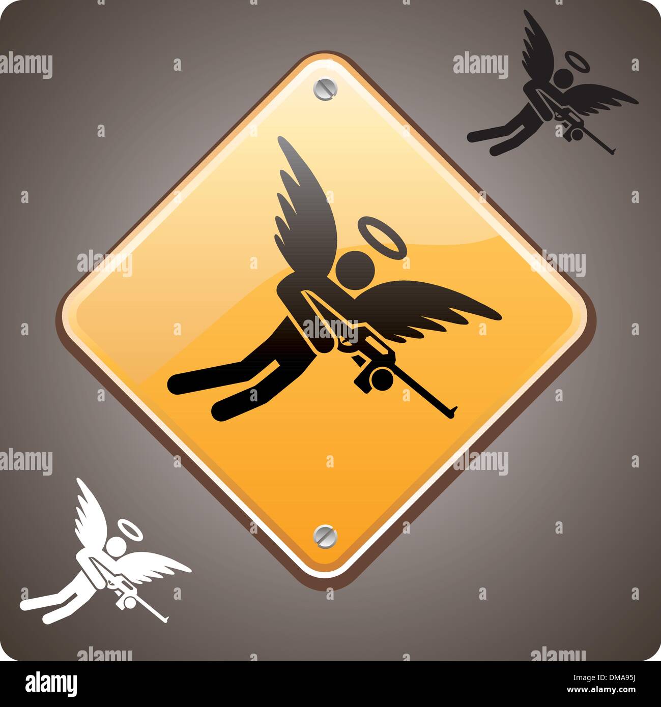 Orange warning sign Stock Vector Images - Alamy