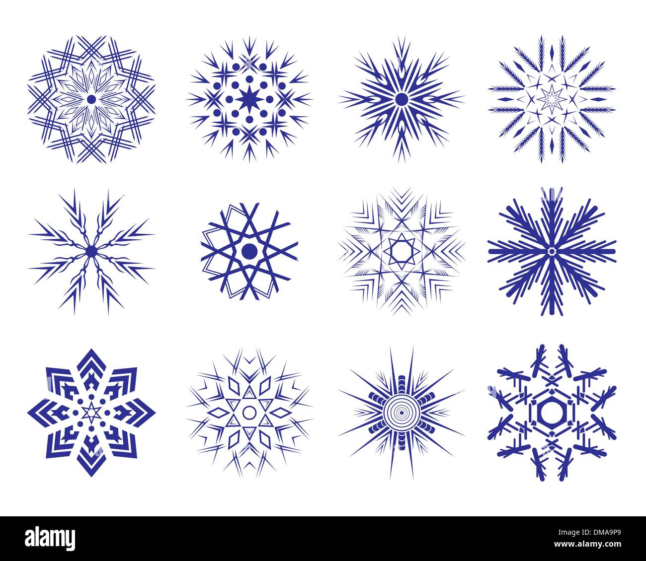 Simple snowflakes Cut Out Stock Images & Pictures - Alamy