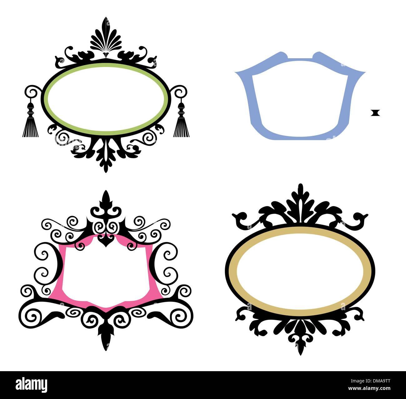 Frames set black background hi-res stock photography and images - Alamy