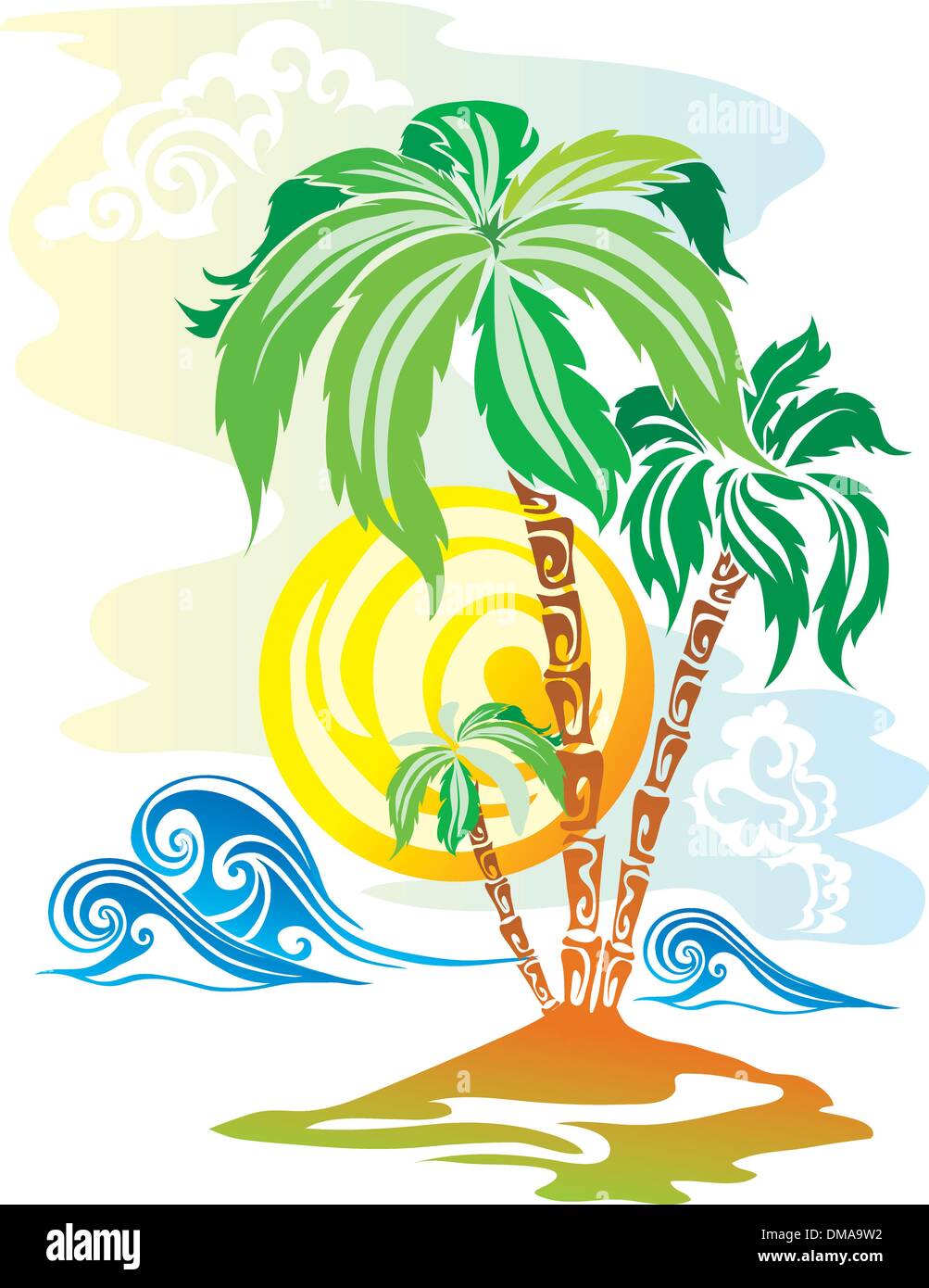 In the middle of an island Stock Vector Images - Alamy