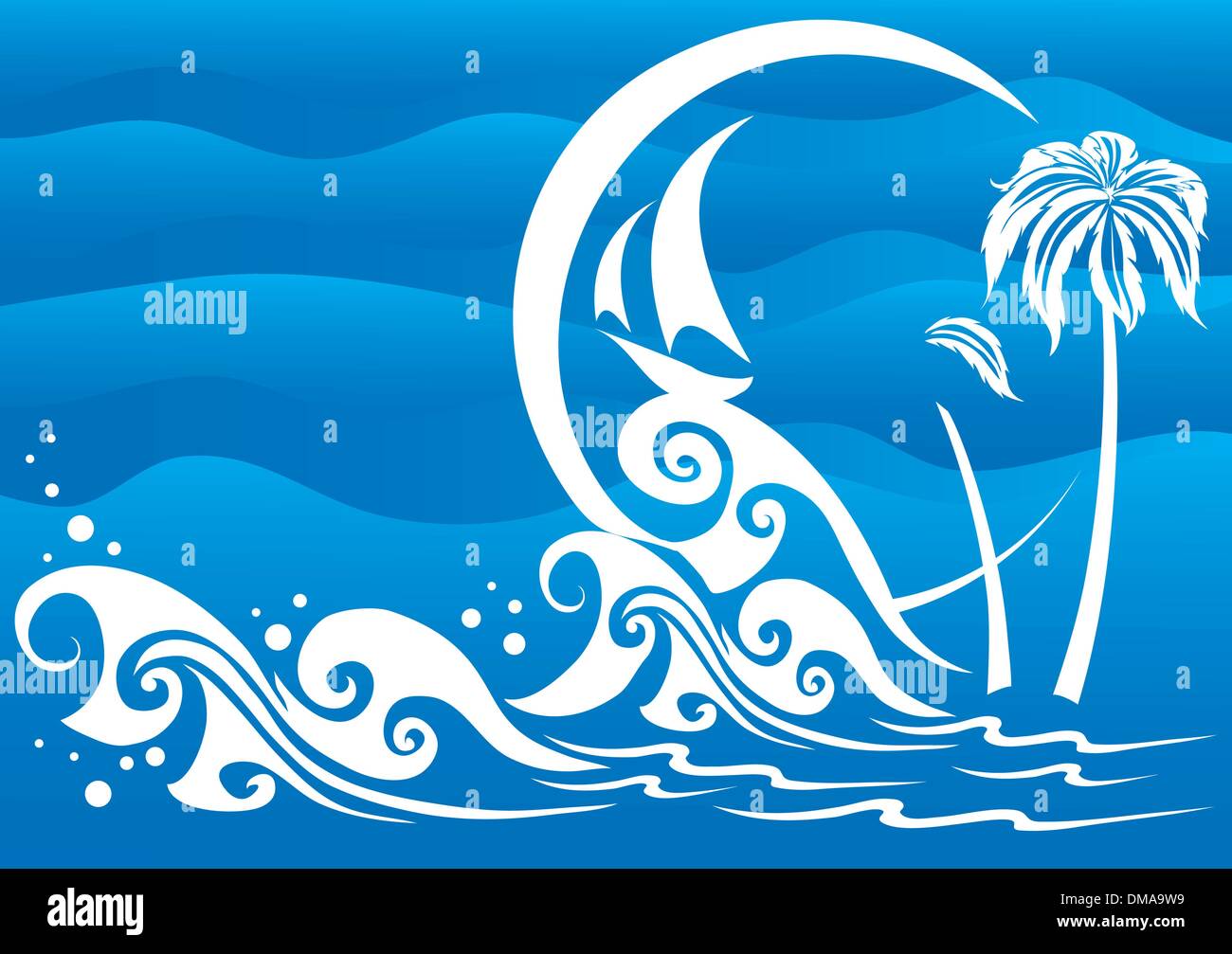Dark sea beach Stock Vector Images - Alamy