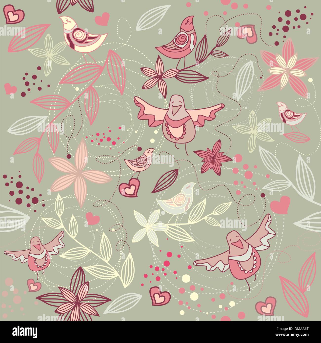 seamless floral romantic wallpaper Stock Vector Image & Art - Alamy
