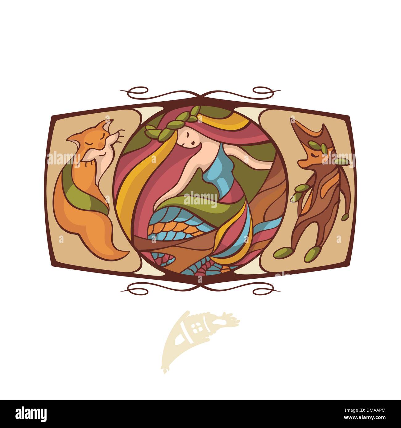 Mermaid vector Cut Out Stock Images & Pictures - Alamy