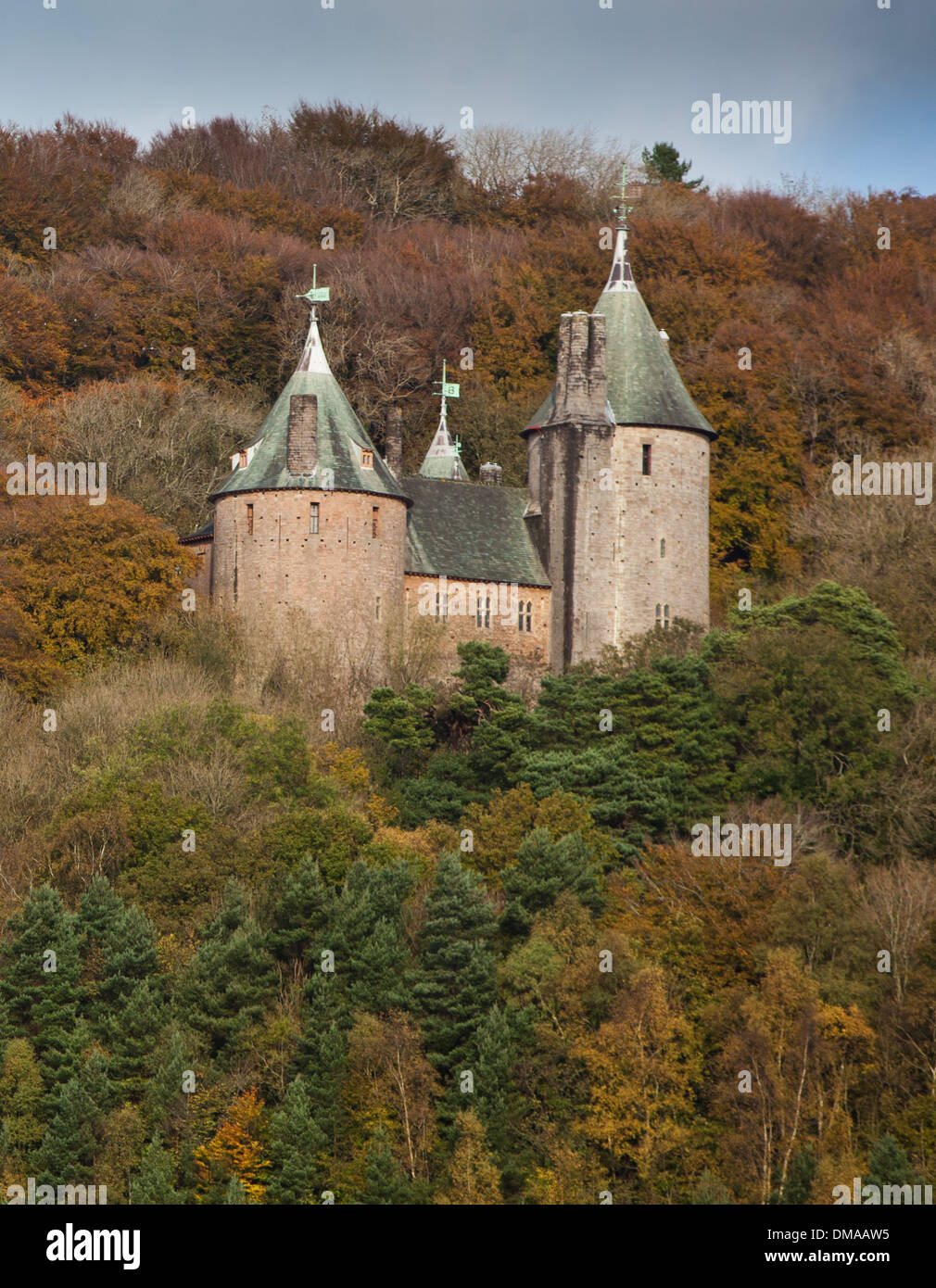 Castle Coch, in Tongwynlais, South Wales, sits amongst a spectrum of ...