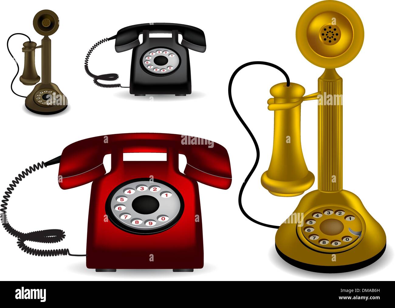 Retro telephone - vector illustration Stock Vector Image & Art - Alamy
