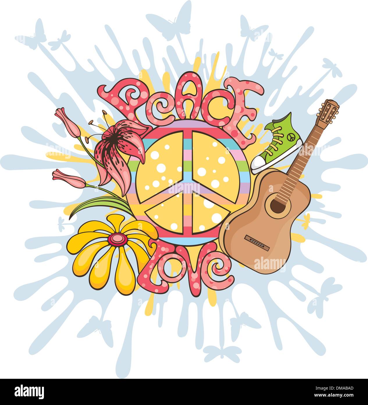 peace and love vector illustration Stock Vector Image & Art - Alamy