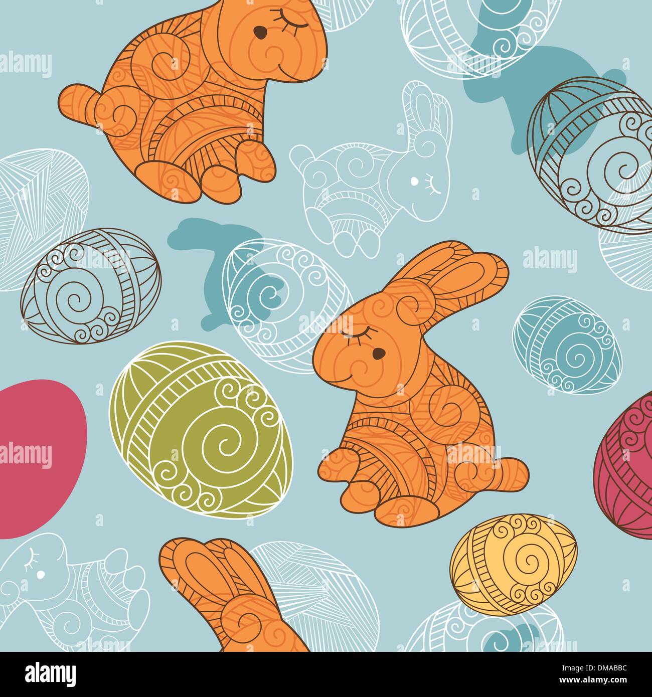 background with rabbit and eggs Stock Vector Image & Art - Alamy