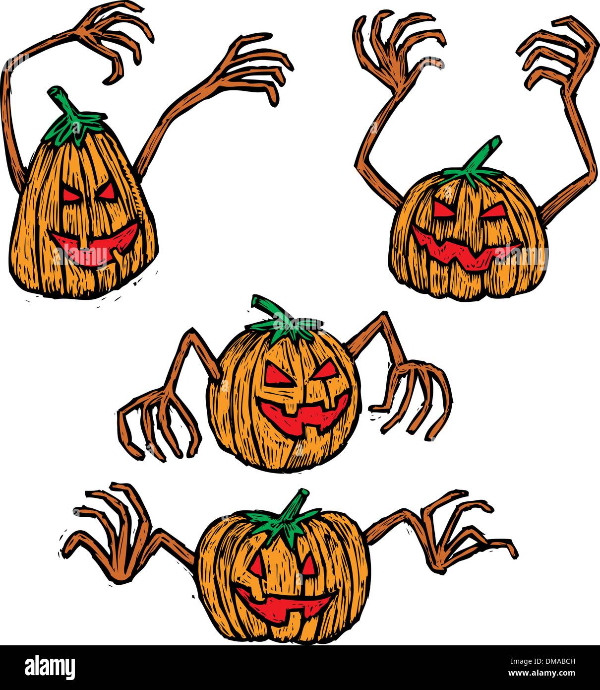 Four pumpkins Stock Vector Images - Alamy