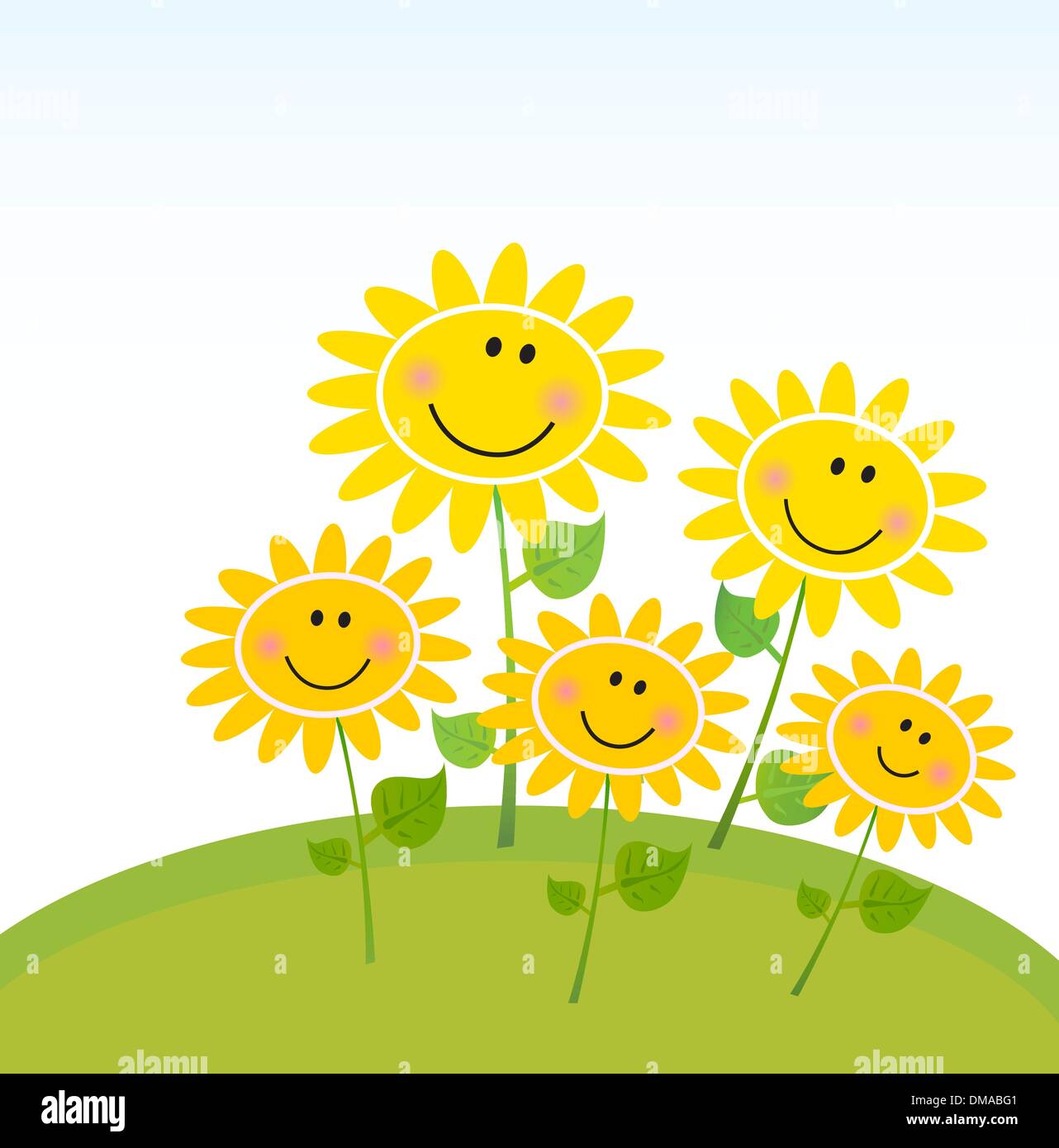 Sunflowers blooming in spring Stock Vector Images - Alamy