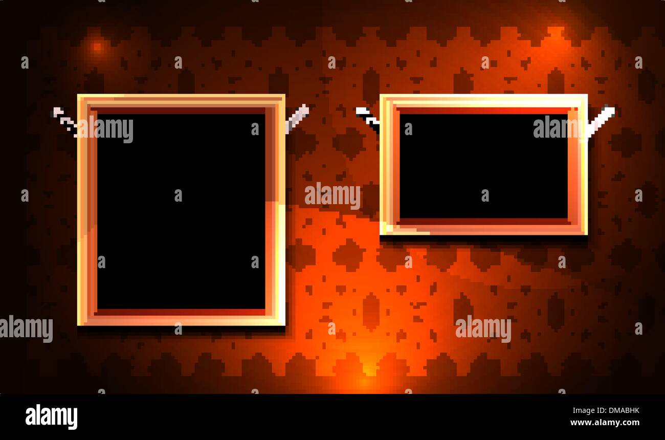 Golden photo frame in Stock Vector Images - Alamy