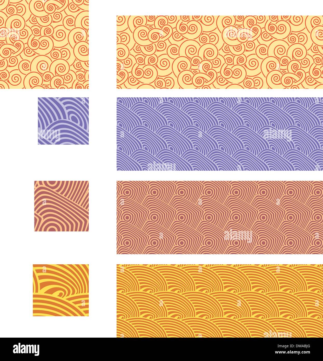 Asian traditional, seamless patterns - set 02 Stock Vector Image & Art ...