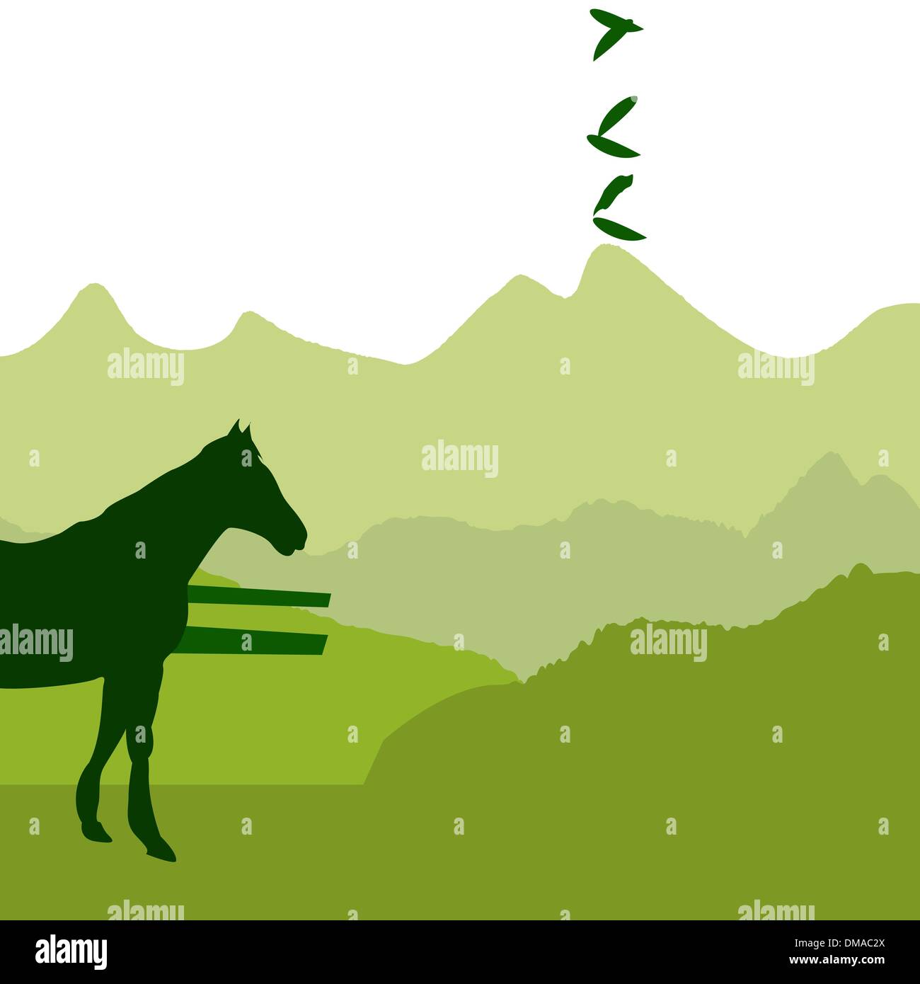 Mountain and green farm Stock Vector Images - Alamy