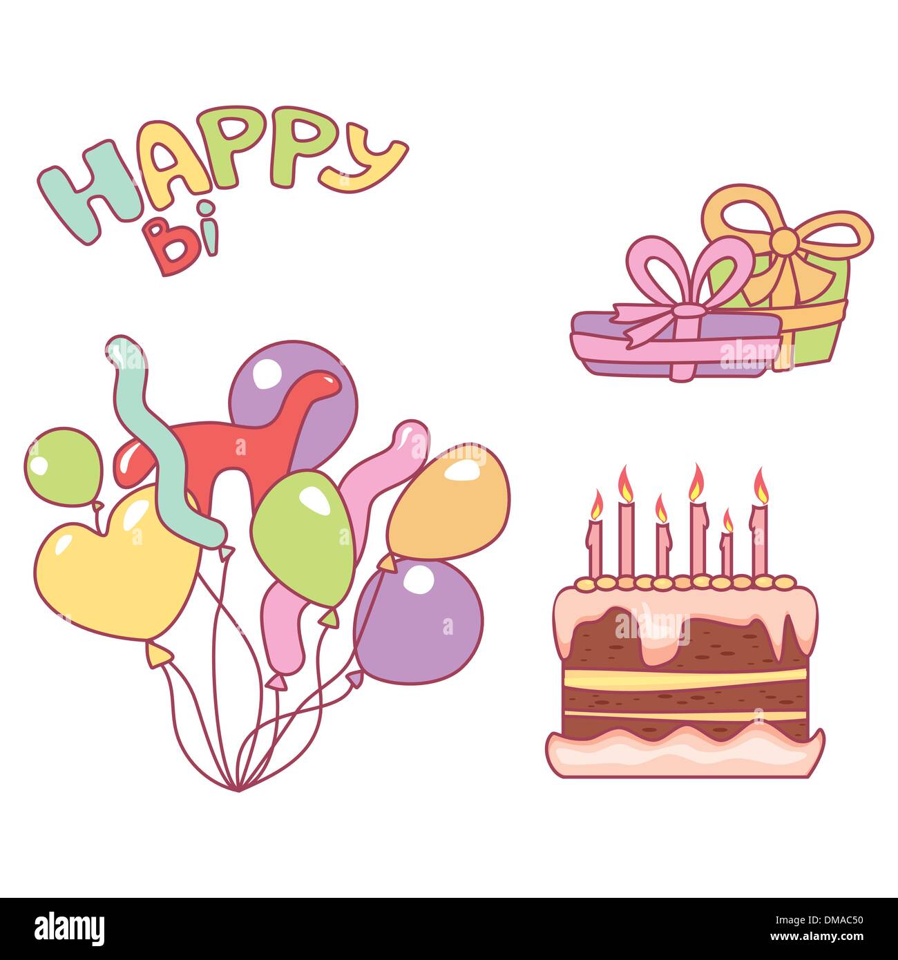 Birthday cake family child Stock Vector Images - Alamy
