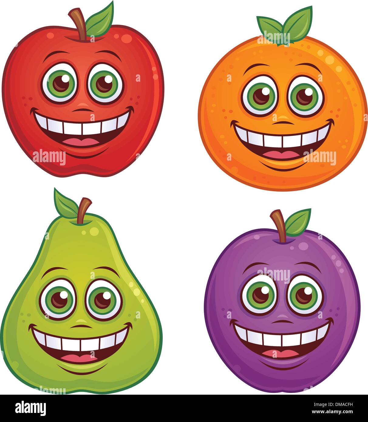 Cartoon illustration plum fruit hi-res stock photography and images - Alamy