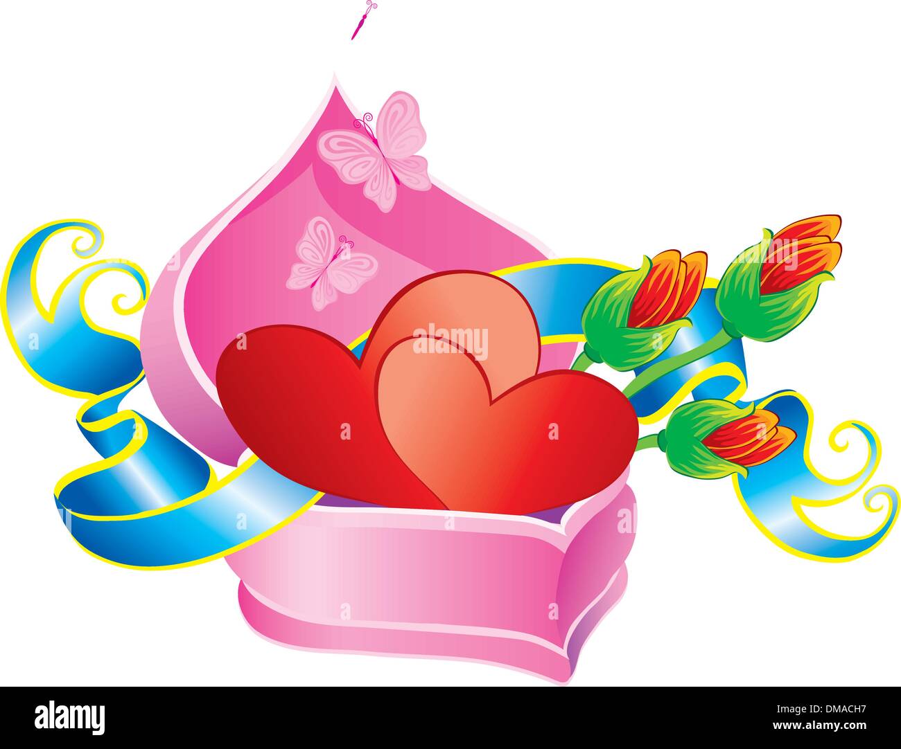 Box with hearts Stock Vector Image & Art - Alamy