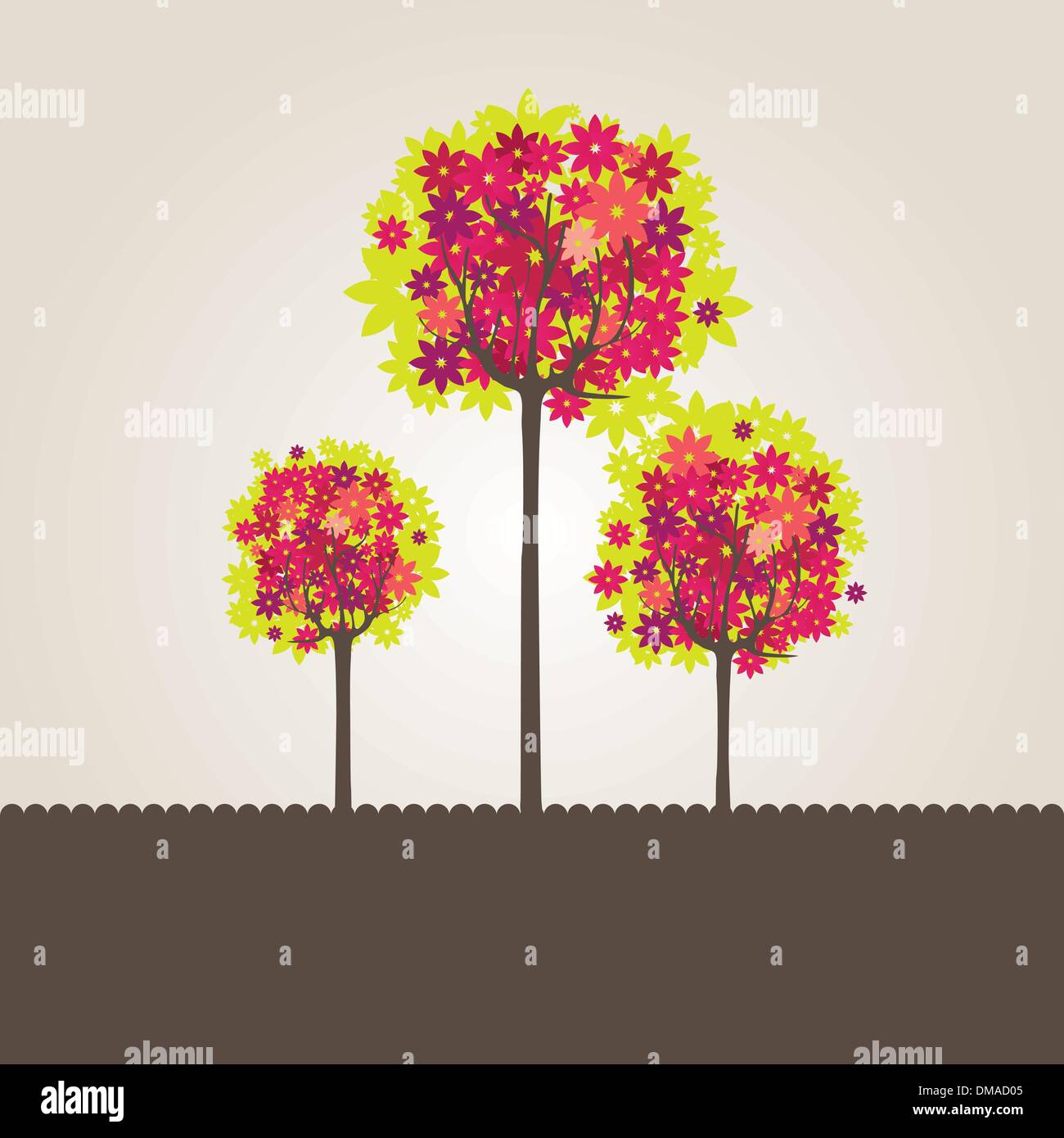 Abstract tree, flowers. Vector illustration Stock Vector Image & Art ...