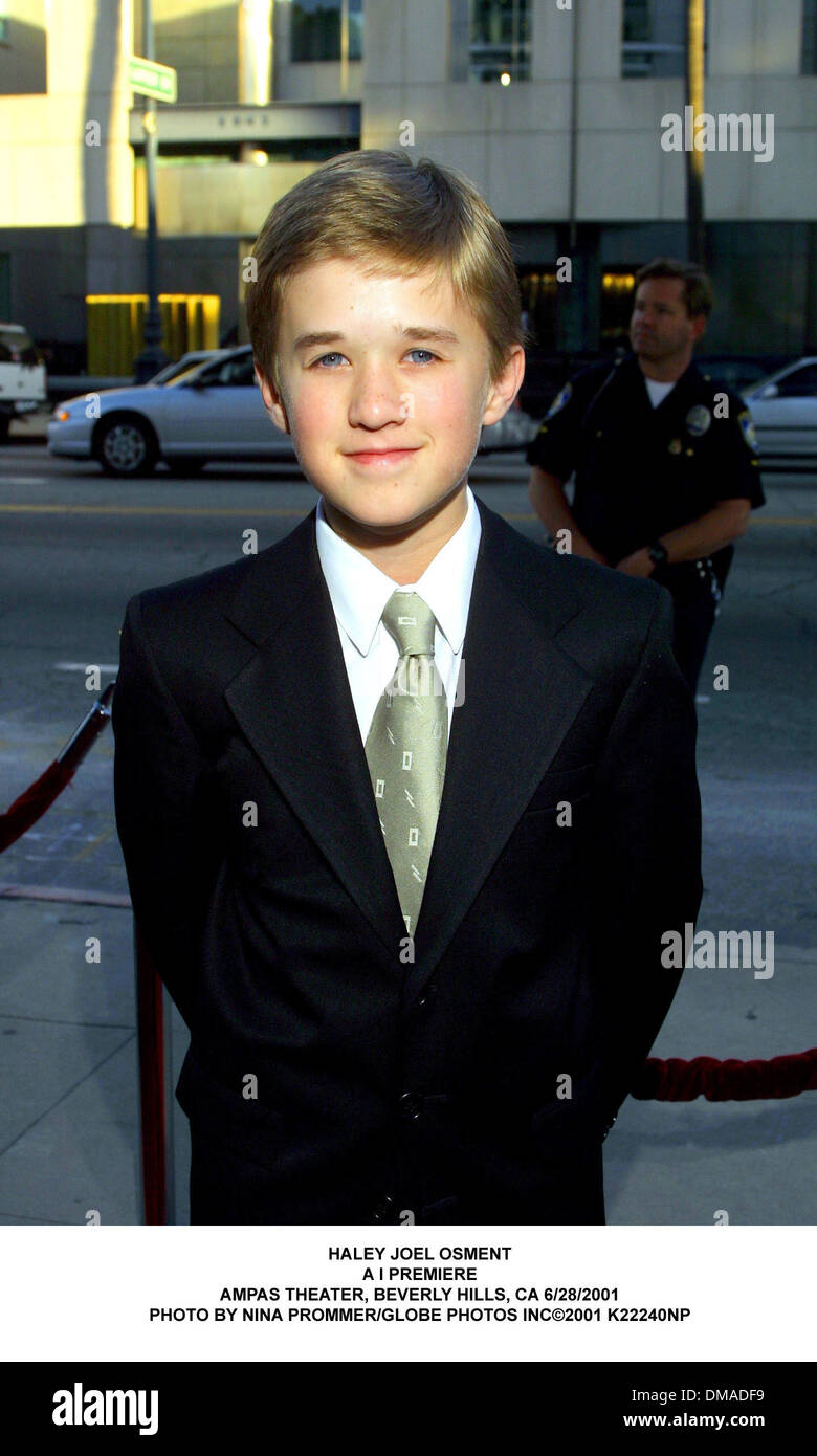 June 28, 2001 - HALEY JOEL OSMENT.A I PREMIERE.AMPAS THEATER, BEVERLY ...