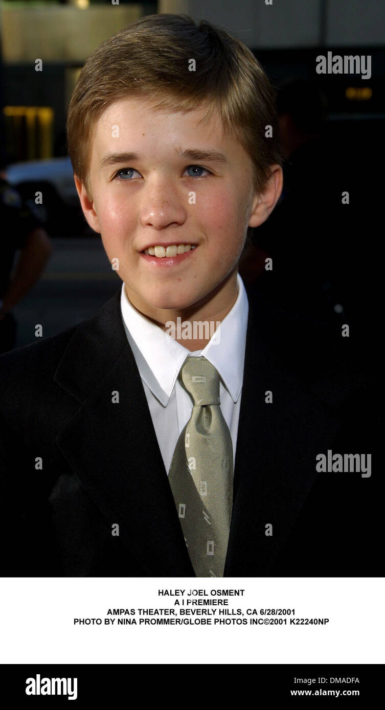 June 28, 2001 - HALEY JOEL OSMENT.A I PREMIERE.AMPAS THEATER, BEVERLY ...