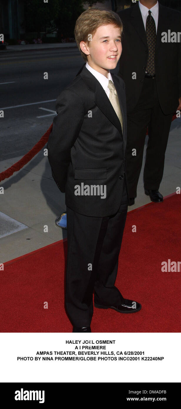 June 28, 2001 - HALEY JOEL OSMENT.A I PREMIERE.AMPAS THEATER, BEVERLY ...