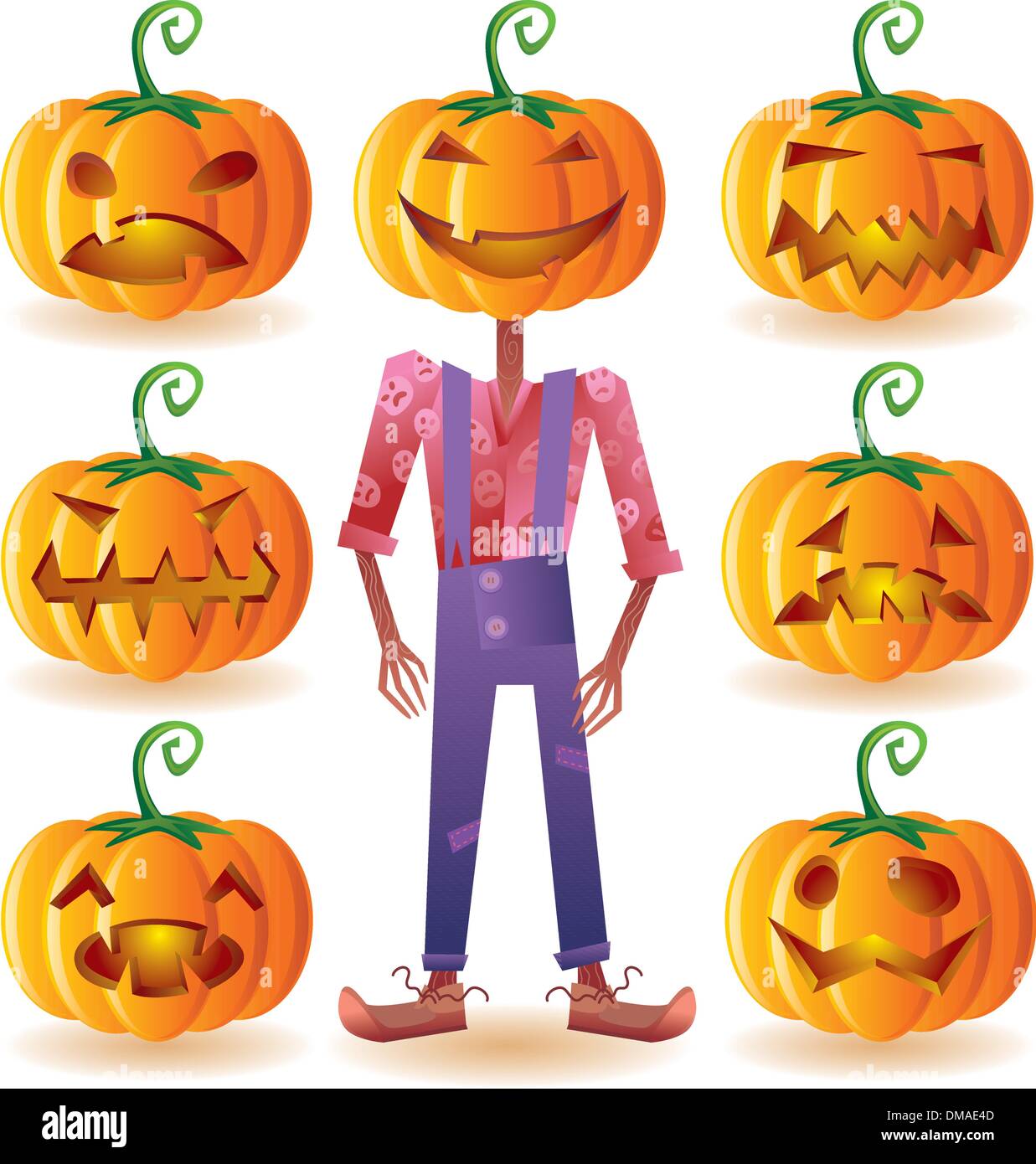 Seven pumpkins Stock Vector Images - Alamy