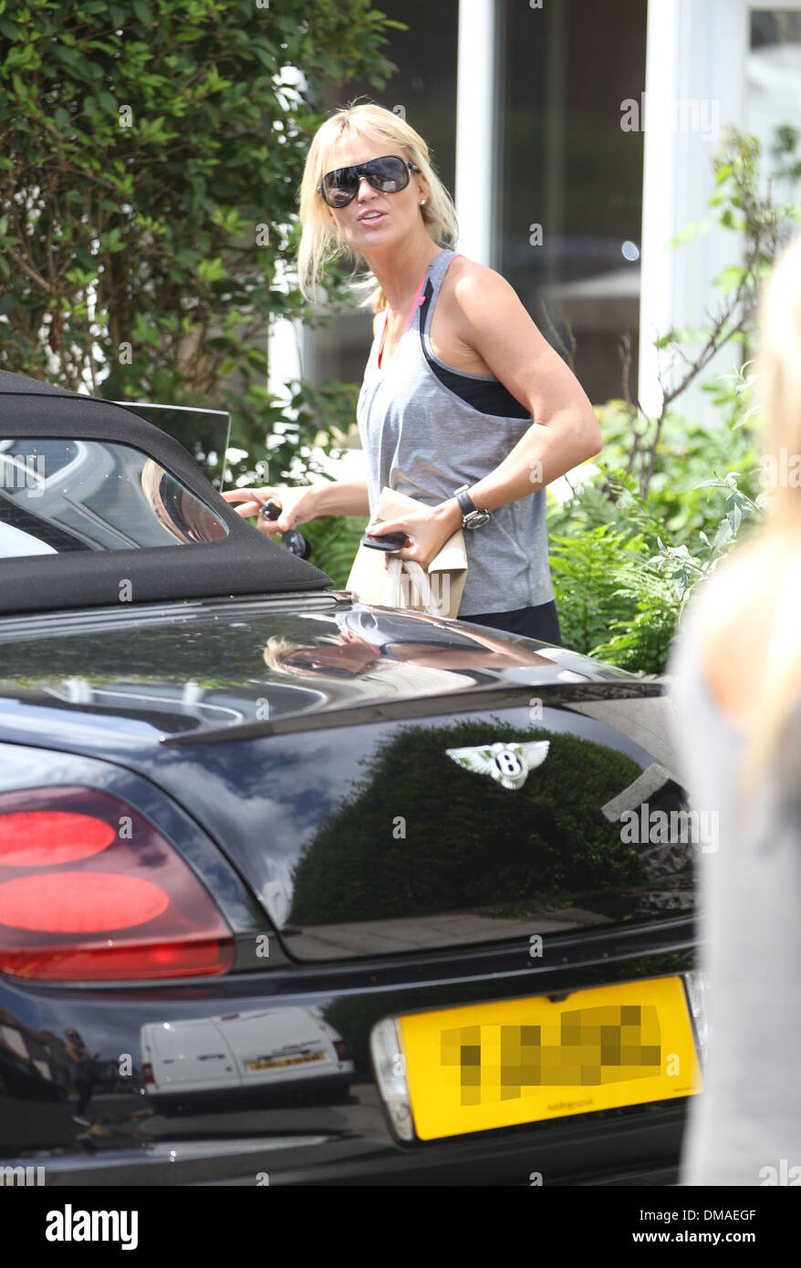 Alex Gerrard out and about wearing her gym clothes after eating lunch ...
