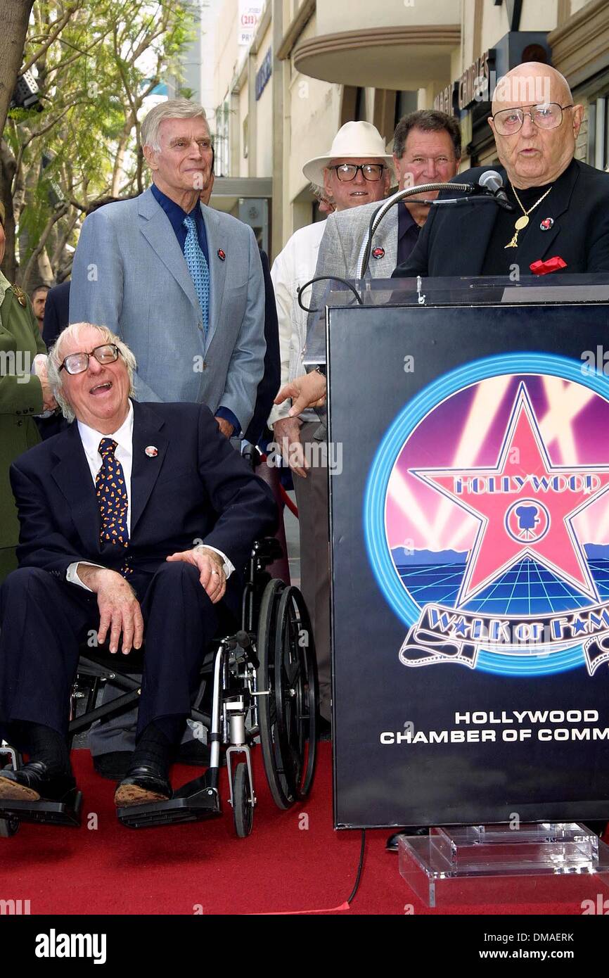 Apr. 1, 2002 - Hollywood, CALIFORNIA, USA - RAY BRADBURY, CHARLTON ...