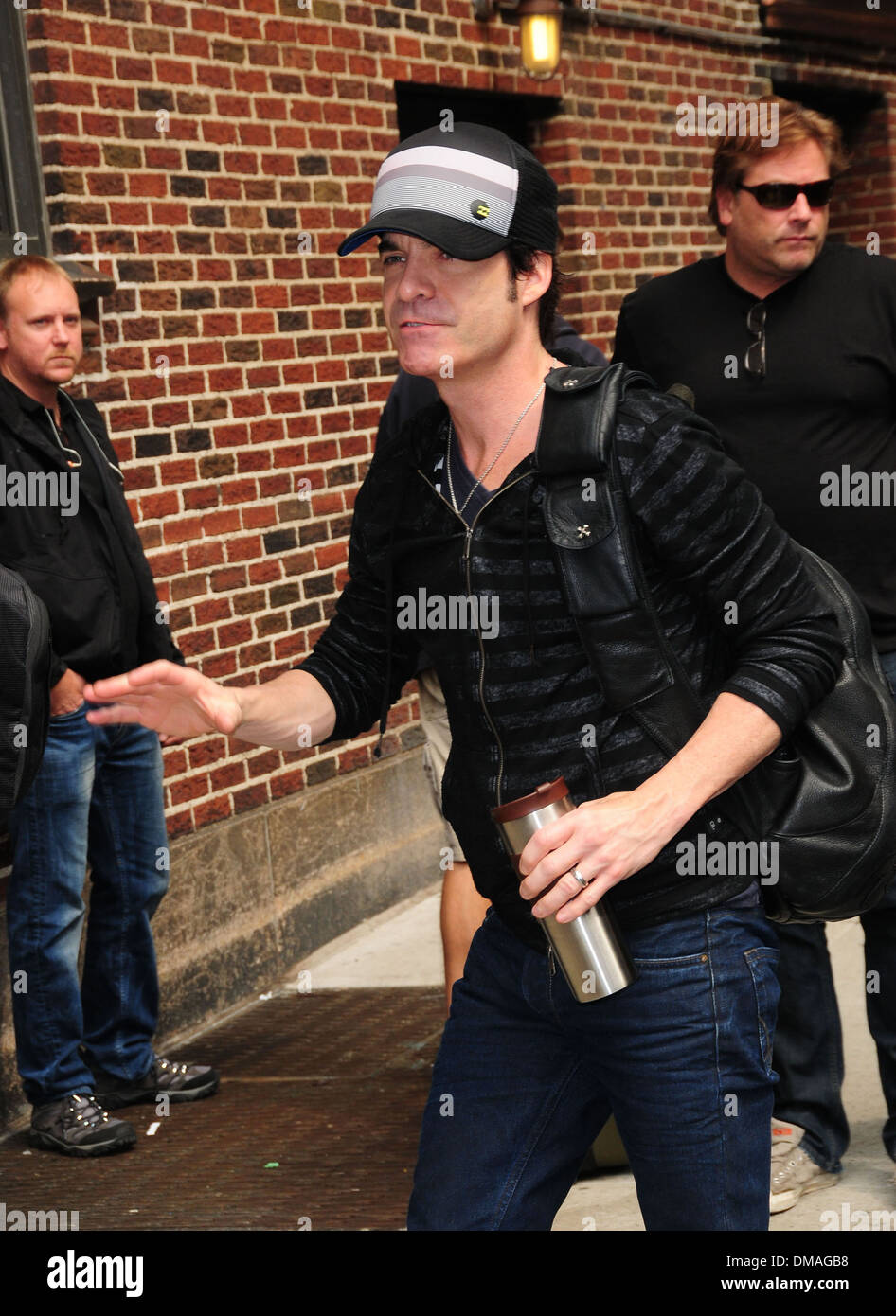 Patrick T "Pat" Monahan of rock group Train at 'The Late Show with ...