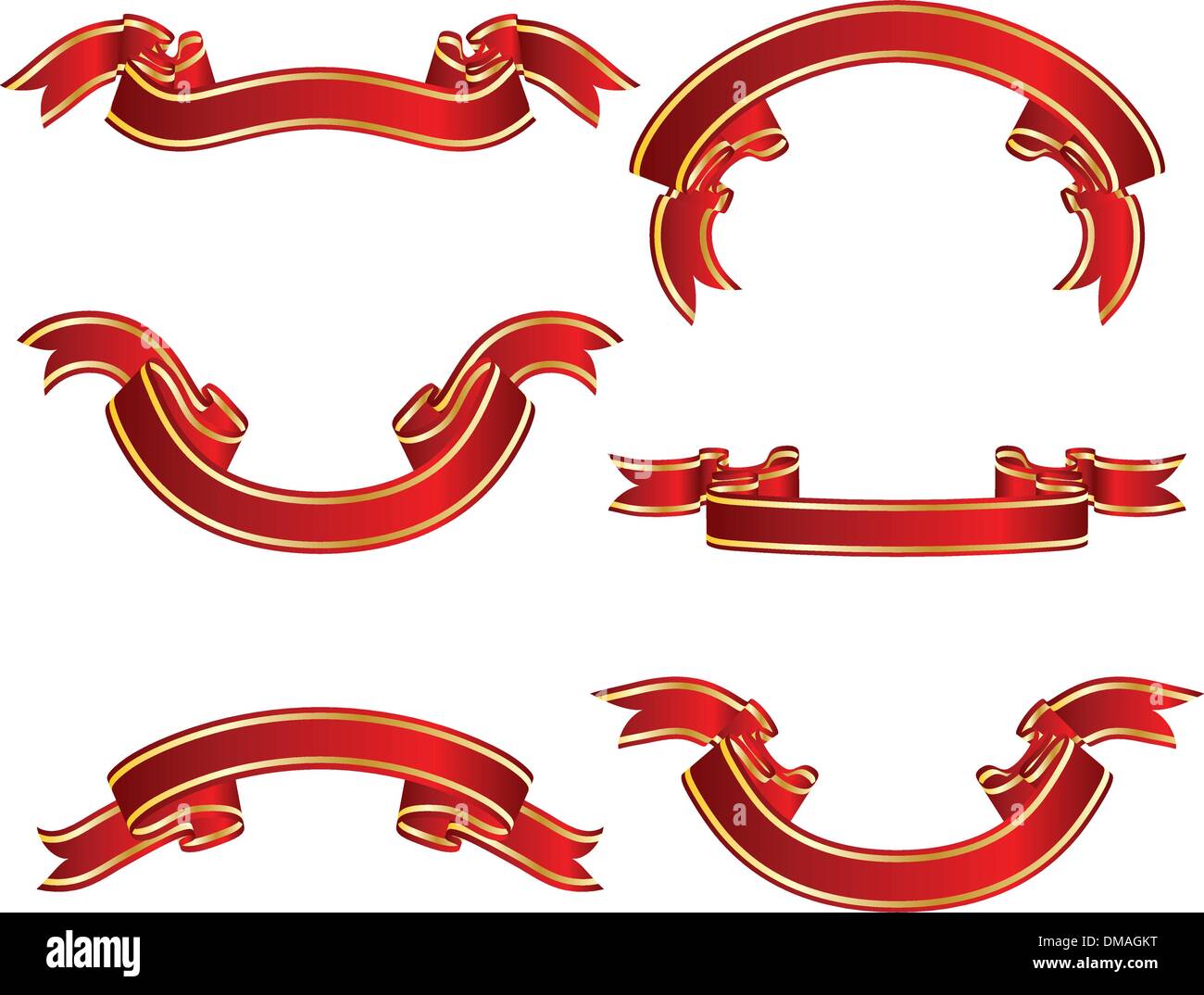 ribbons set red Stock Vector Image & Art - Alamy
