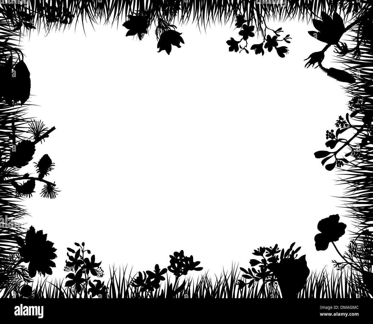 Landscape ornament picture frame Black and White Stock Photos & Images ...