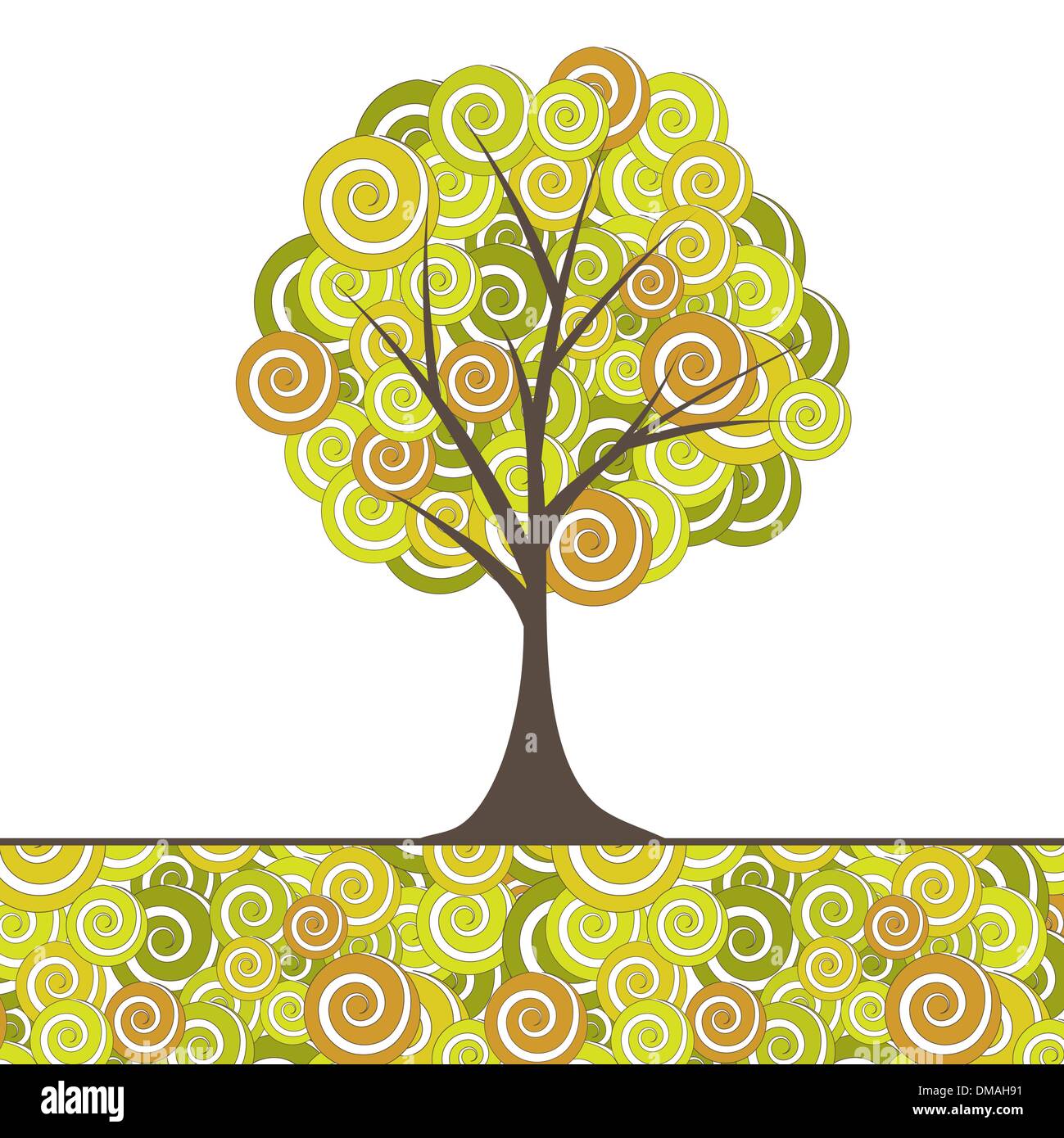 Tree flowers drawing hi-res stock photography and images - Alamy