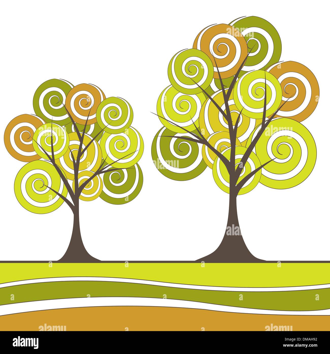 Spring grass flowers tree Stock Vector Images - Alamy