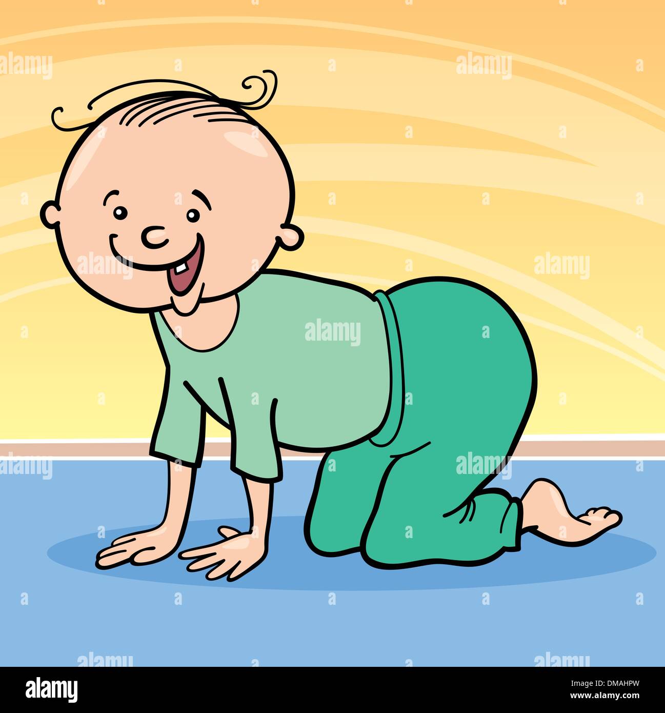 Baby boy crawling cartoon hi-res stock photography and images - Alamy
