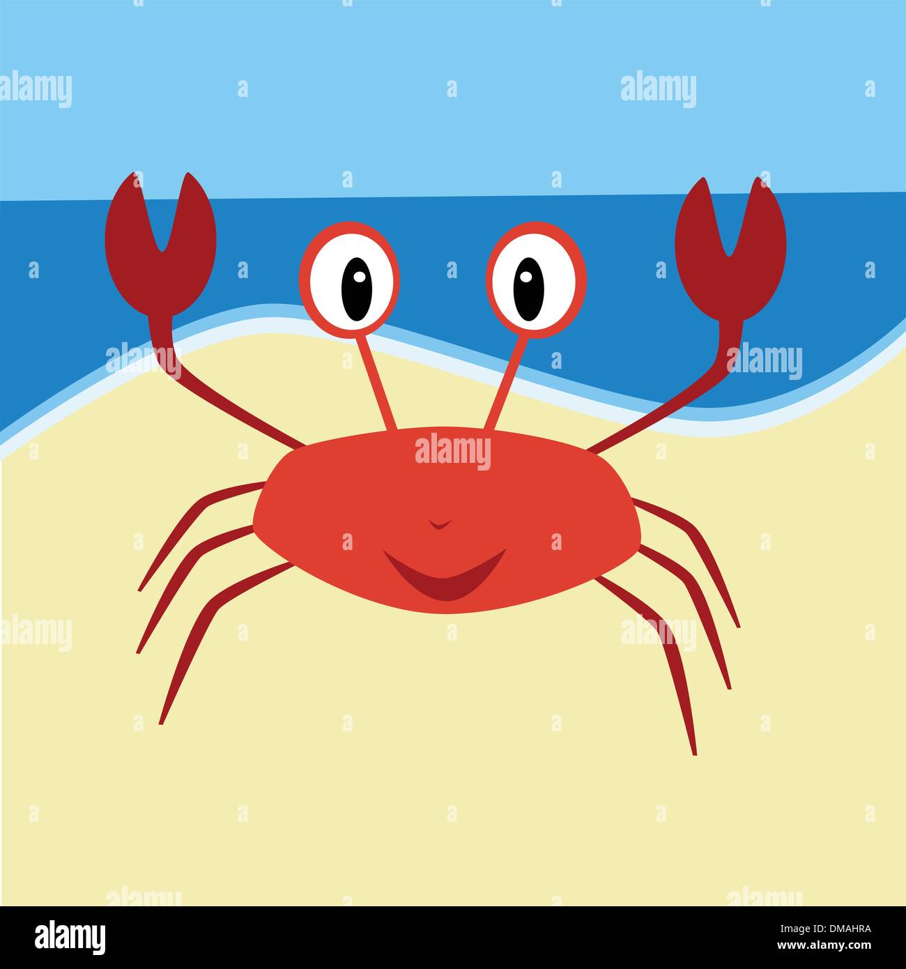 Sand crab on beach waves Stock Vector Images - Alamy