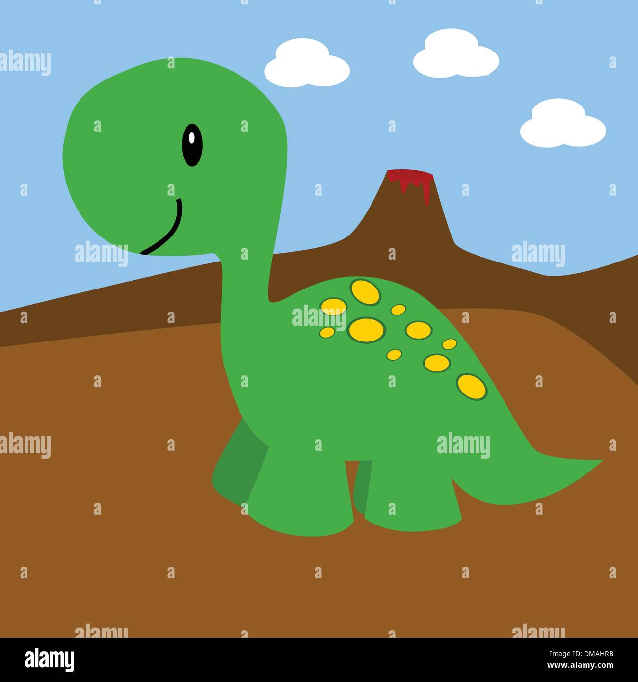 Cartoon dinosaur and volcano Stock Vector Image & Art - Alamy