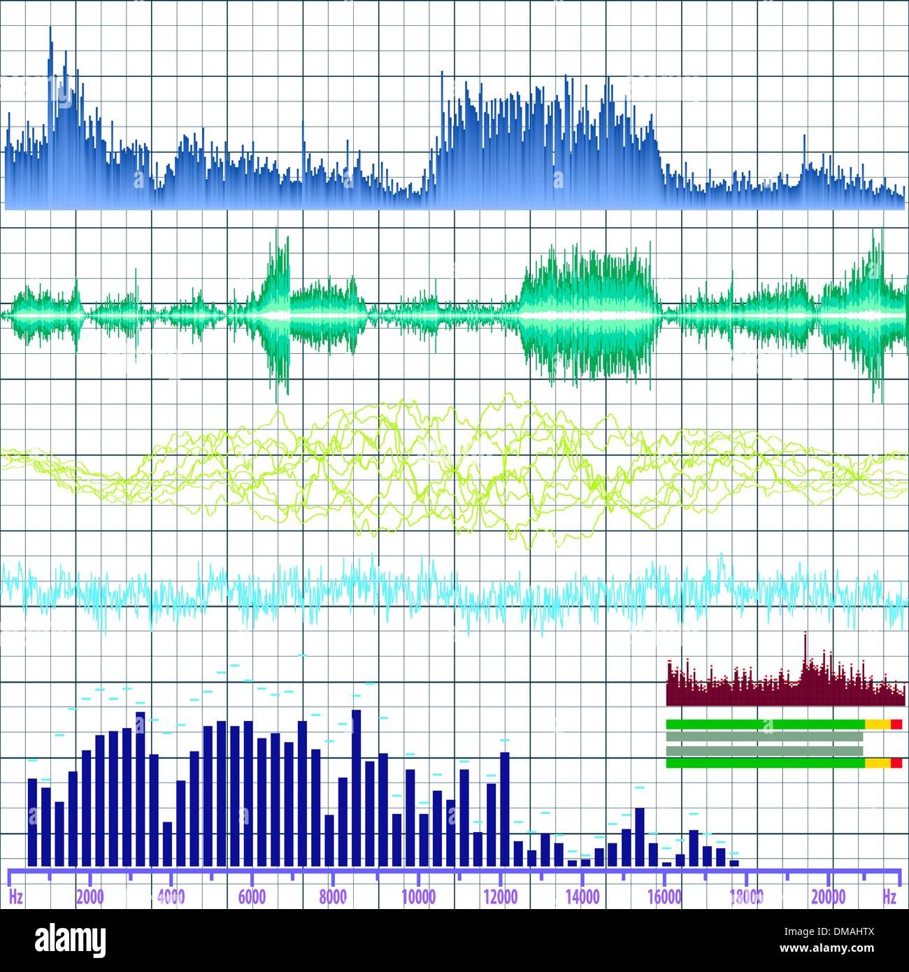 Sound wave analyzer background. EPS 8 Stock Vector Image & Art - Alamy