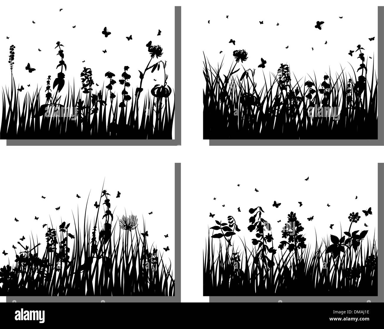 grass silhouettes set Stock Vector Image & Art - Alamy