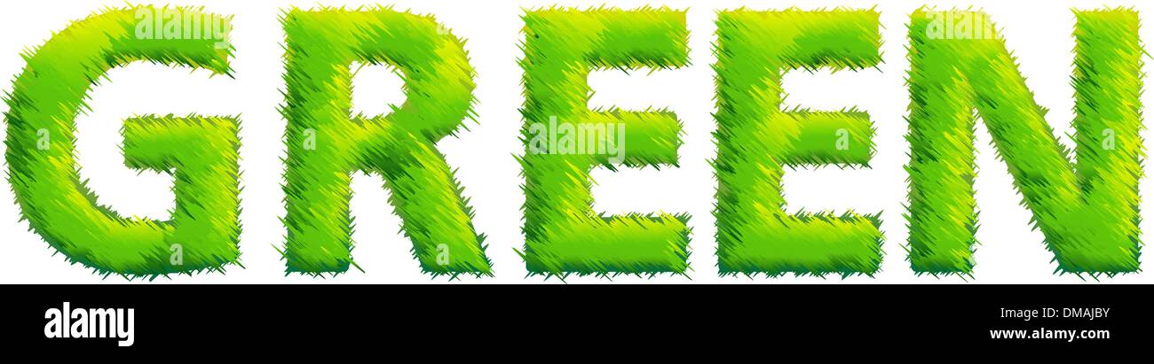 Green word, with green grass texture. EPS 8 Stock Vector Image & Art ...