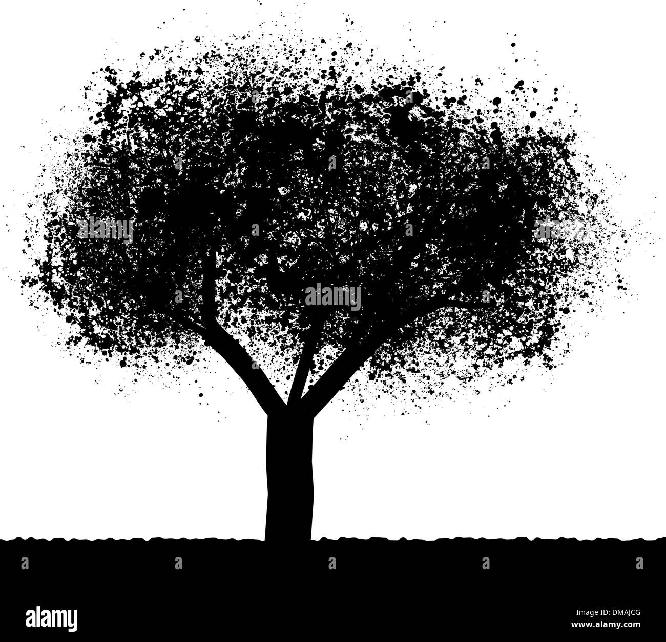 Tree with green burst background. EPS 8 Stock Vector Image & Art - Alamy