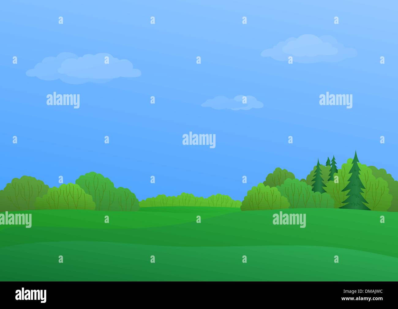 Landscape, summer day Stock Vector Image & Art - Alamy