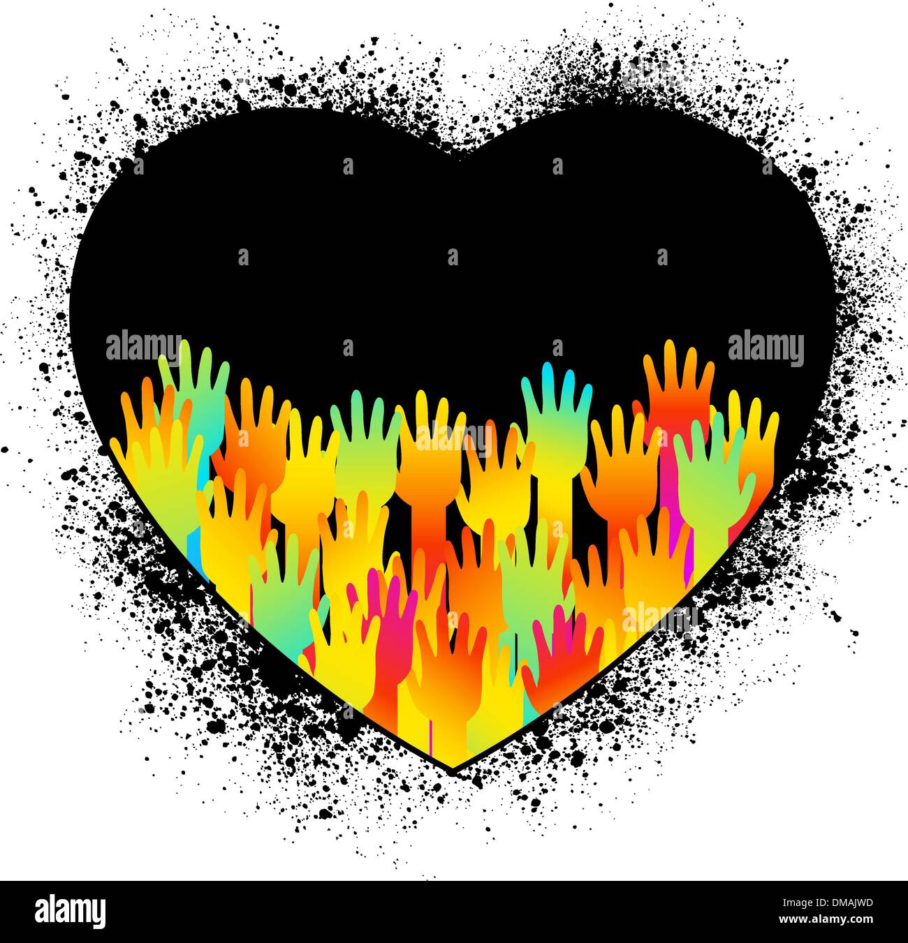 United hands and hearts. EPS 8 Stock Vector Image & Art - Alamy