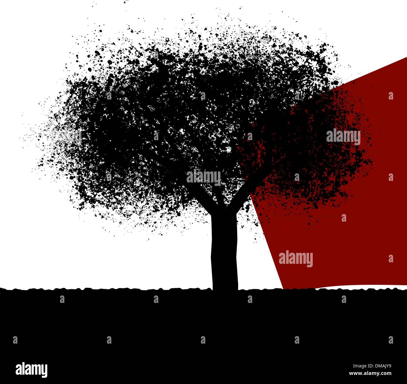Grunge Tree with red burst background. EPS 8 Stock Vector Image & Art ...