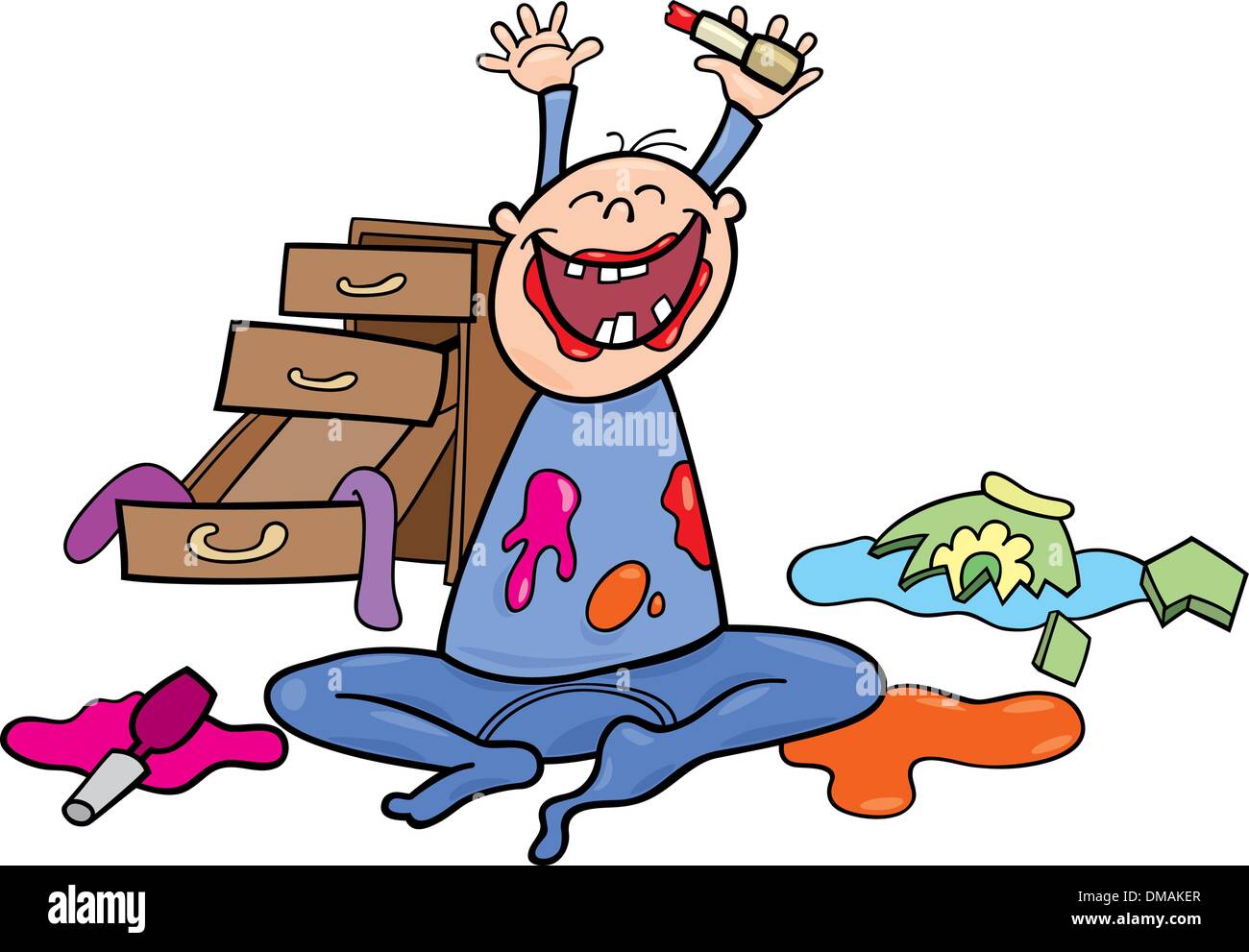 baby boy and mess Stock Vector Image & Art - Alamy