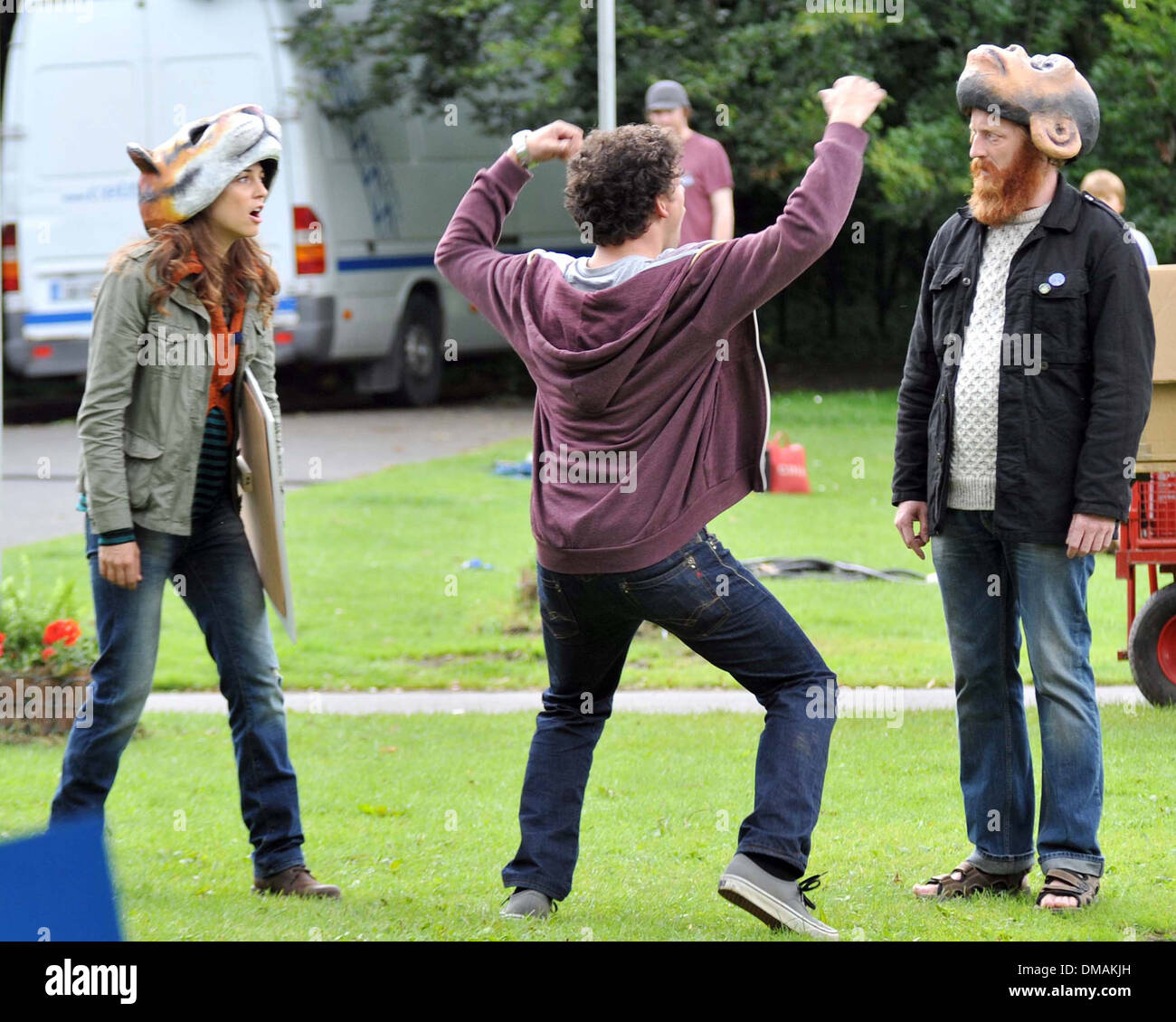 David Wilmot Richard Coyle and Leor Watling Filming takes place as part ...