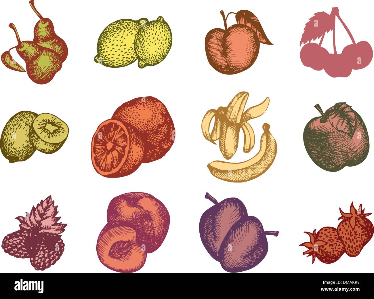 set of fruits and berries Stock Vector Image & Art - Alamy