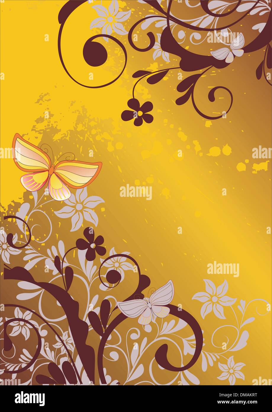 floral background with butterfly Stock Vector Image & Art - Alamy