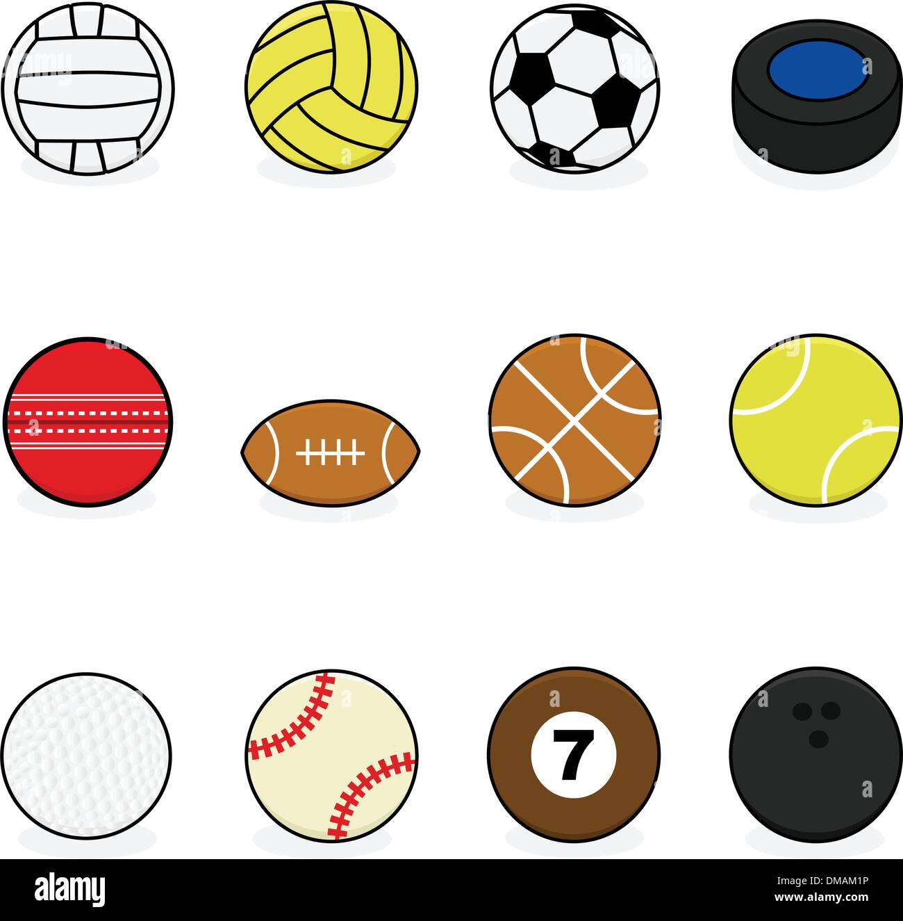 Set cartoon balls for different sports hi-res stock photography and ...