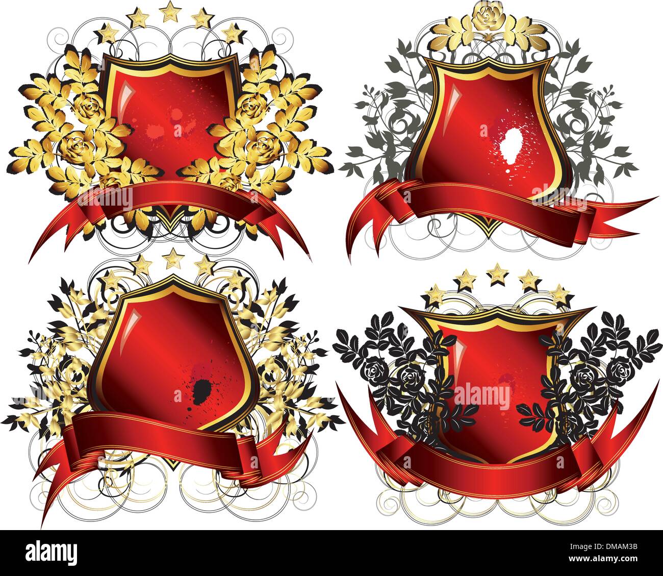 Shield decorative elements Cut Out Stock Images & Pictures - Alamy